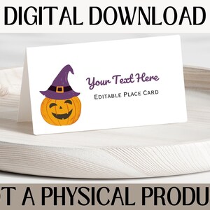 Halloween Place Card Template | Fall Place Card Template | Fall Buffet ...