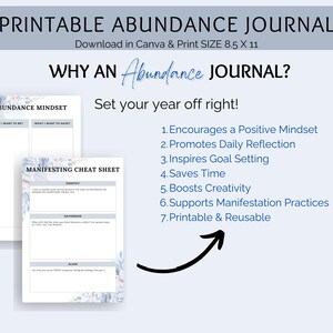 Printable Abundance Journal: Manifestation & Goal Planner (digital ...
