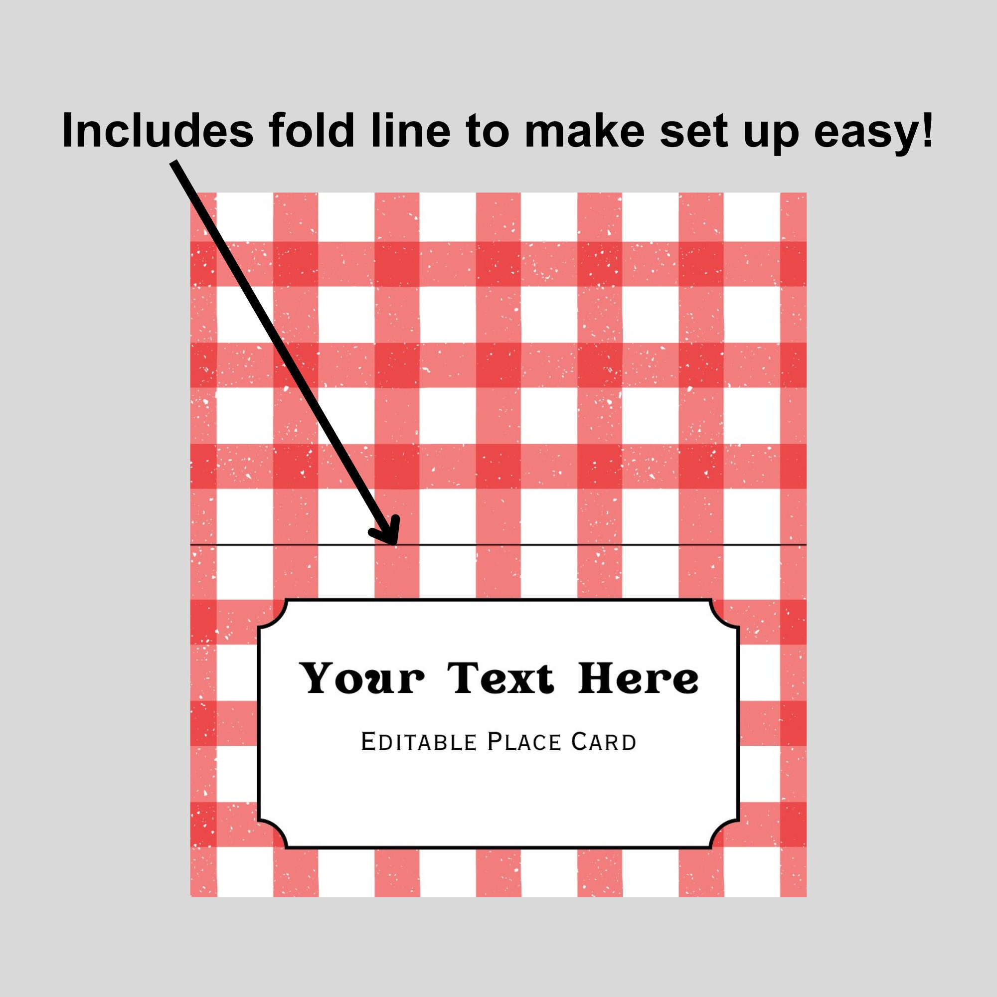 BBQ Buffet Card Template | BBQ Place Card | Food Card Template | Buffet ...