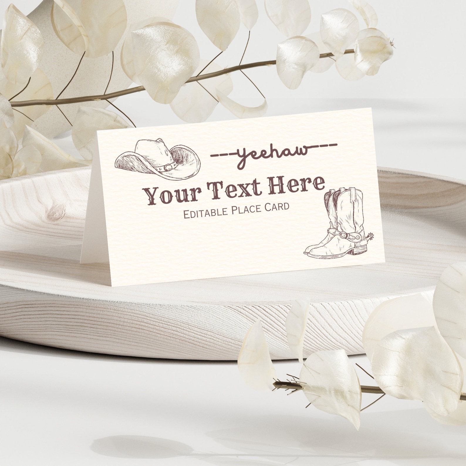 Rodeo Birthday Buffet Card Template | Cowboy Birthday Place Card | Food ...