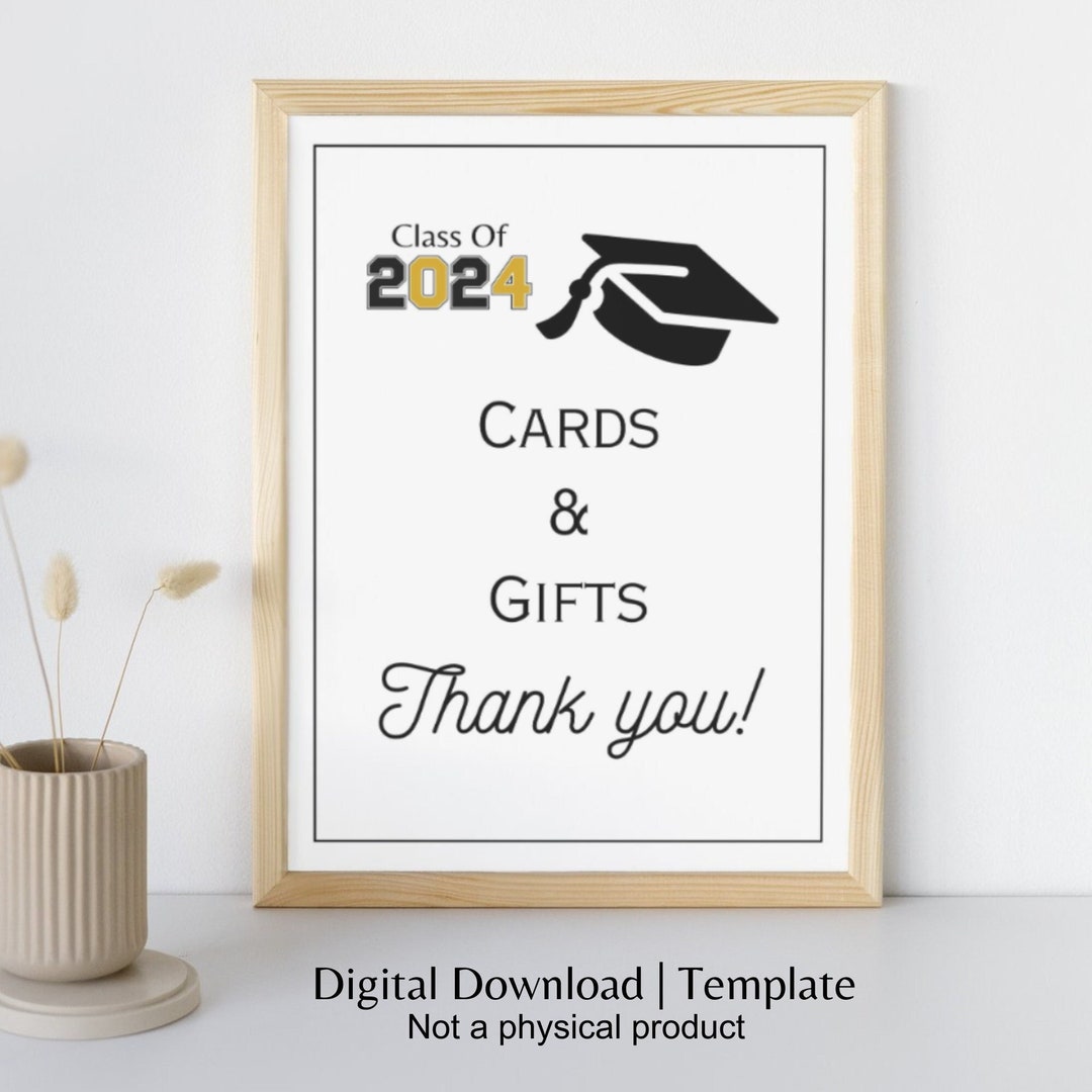 Graduation Cards and Gifts Sign Template | Printable Graduation Cards ...