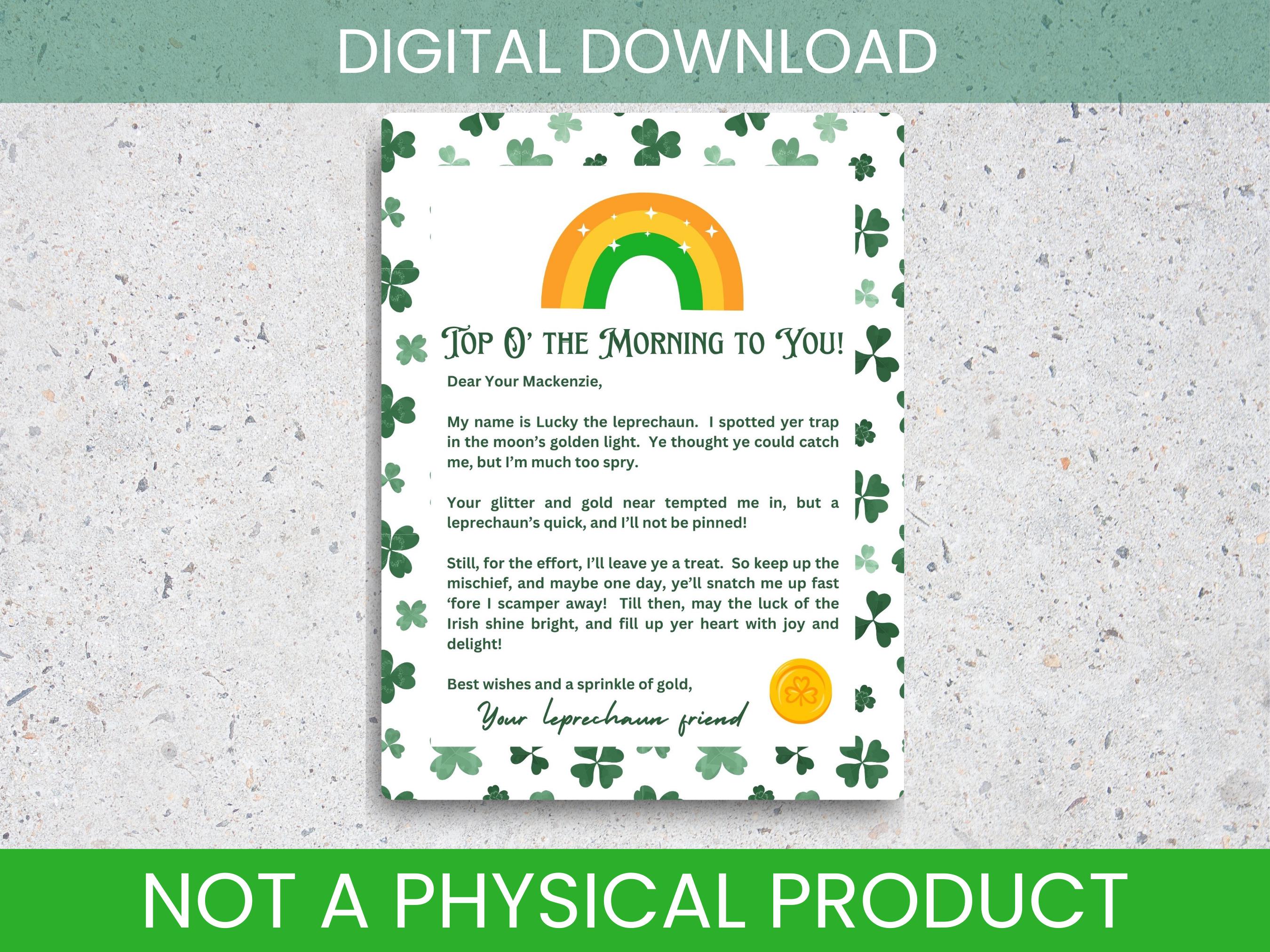 Leprechaun Trap Letter Printable | Editable Leprechaun Letter for Kids ...