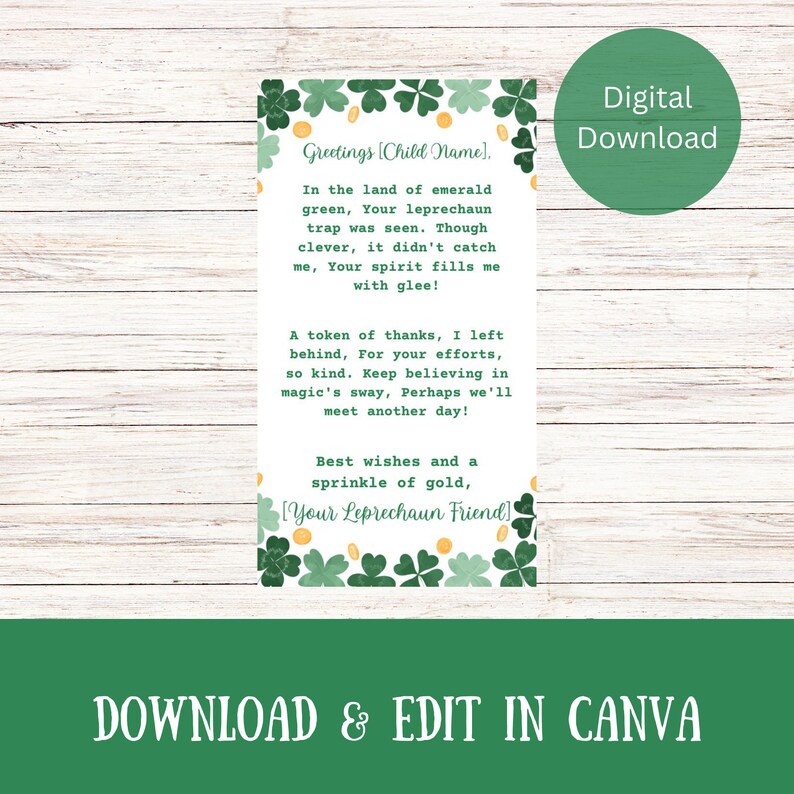 Leprechaun Letter for Kids | Editable Leprechaun Letter | Leprechaun ...