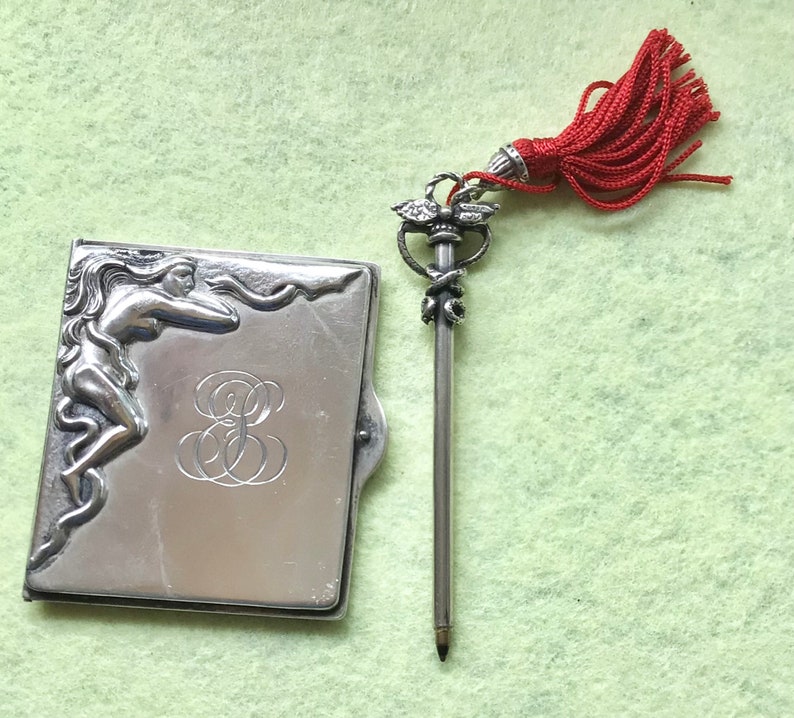 Antique Sterling Silver Mini Notebook Cover Eve and Serpent - Etsy ...