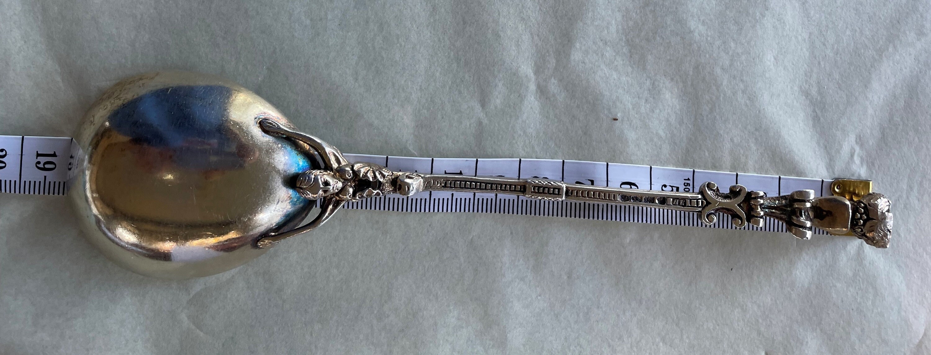 EXT RARE Six Large Antique Sterling Serving Spoons Rejoicing Devil ...