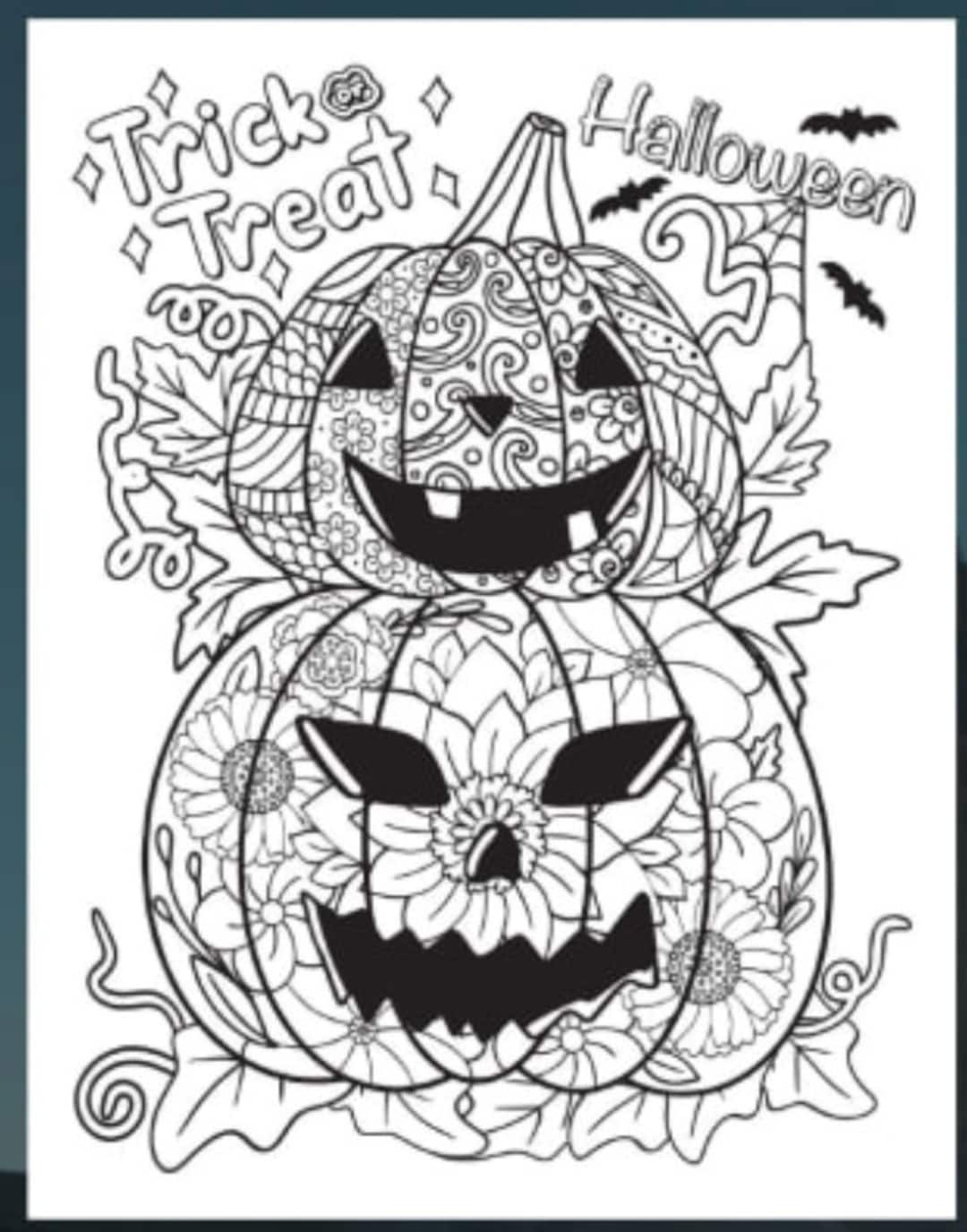 100 Digital Halloween Coloring Pages - Etsy
