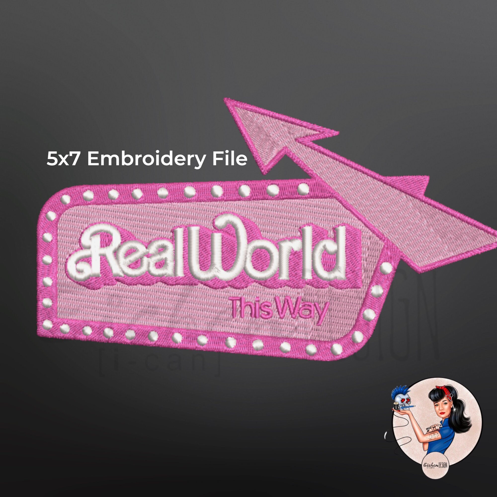 Real World This Way Machine Embroidery File With and Without Background ...
