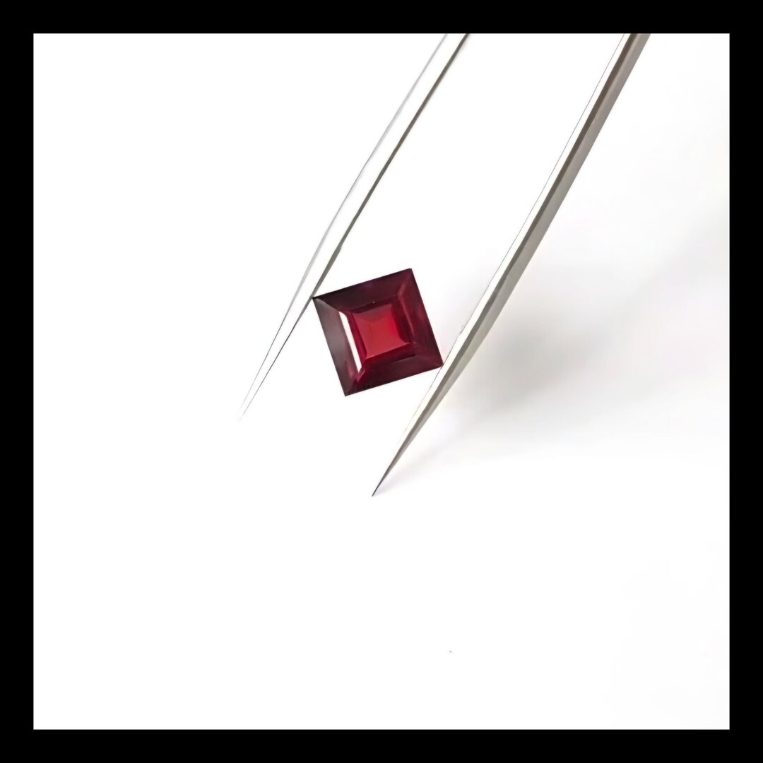 Natural Purplish Red Rhodolite Garnet 4.55ct 9mm Square Cut Loose Stone ...