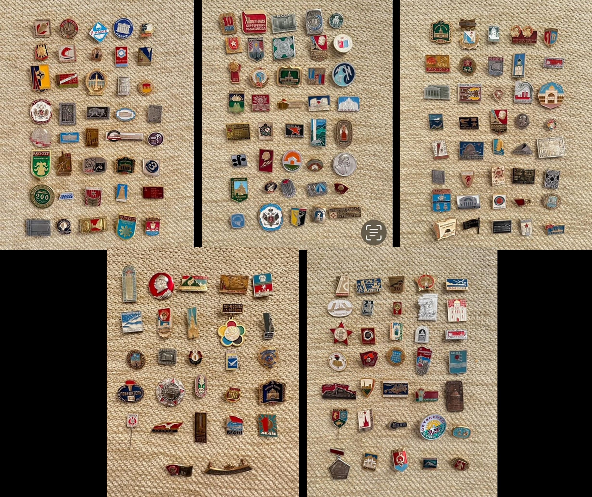 40 X Vintage Russian Metal Pin Badges Soviet Military Social History ...