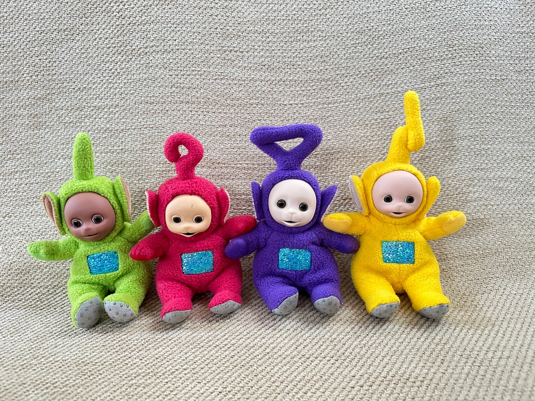4 X Vintage 1996 Full Set Teletubbies Mini Beanie Tinky Winky Lala Po ...