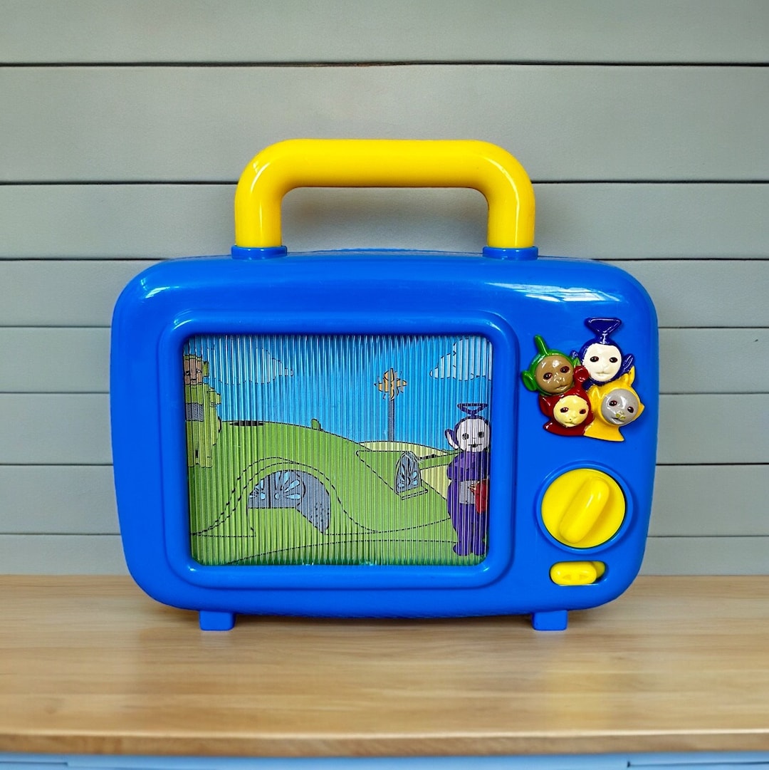 Teletubbies Vintage 1996 Working Musical TV Wind up Toy Moving Screen ...