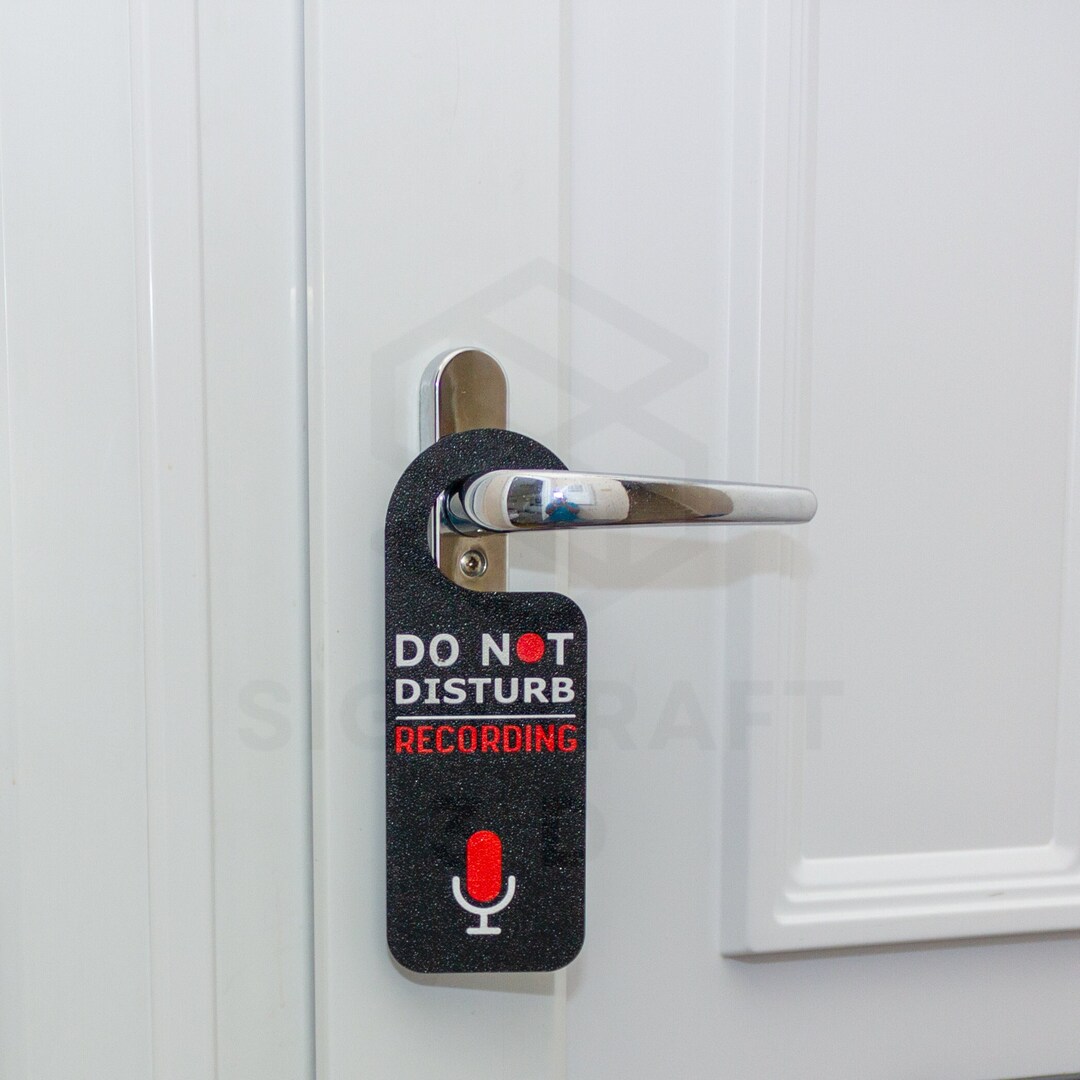 Recording Door Hanger Black Recording in Progress Sign Do - Etsy