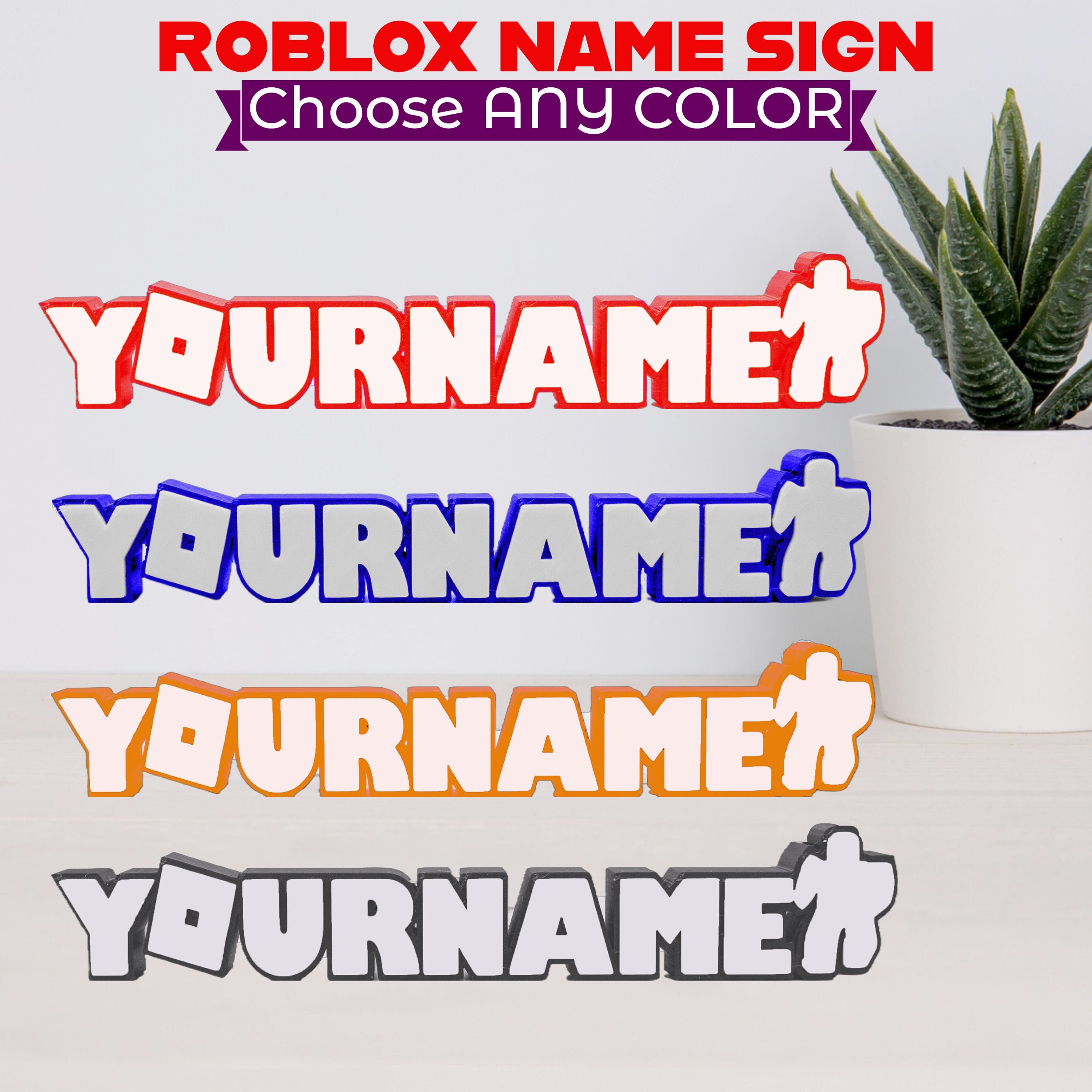 Custom Roblox Inspired Nameplate Custom Roblox Themed Name - Etsy UK