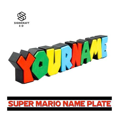 Personalized Super Mario Inspired Nameplate Custom Mario - Etsy