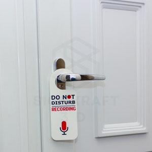 Recording Door Hanger White Recording in Progress Sign Do Not Disturb ...