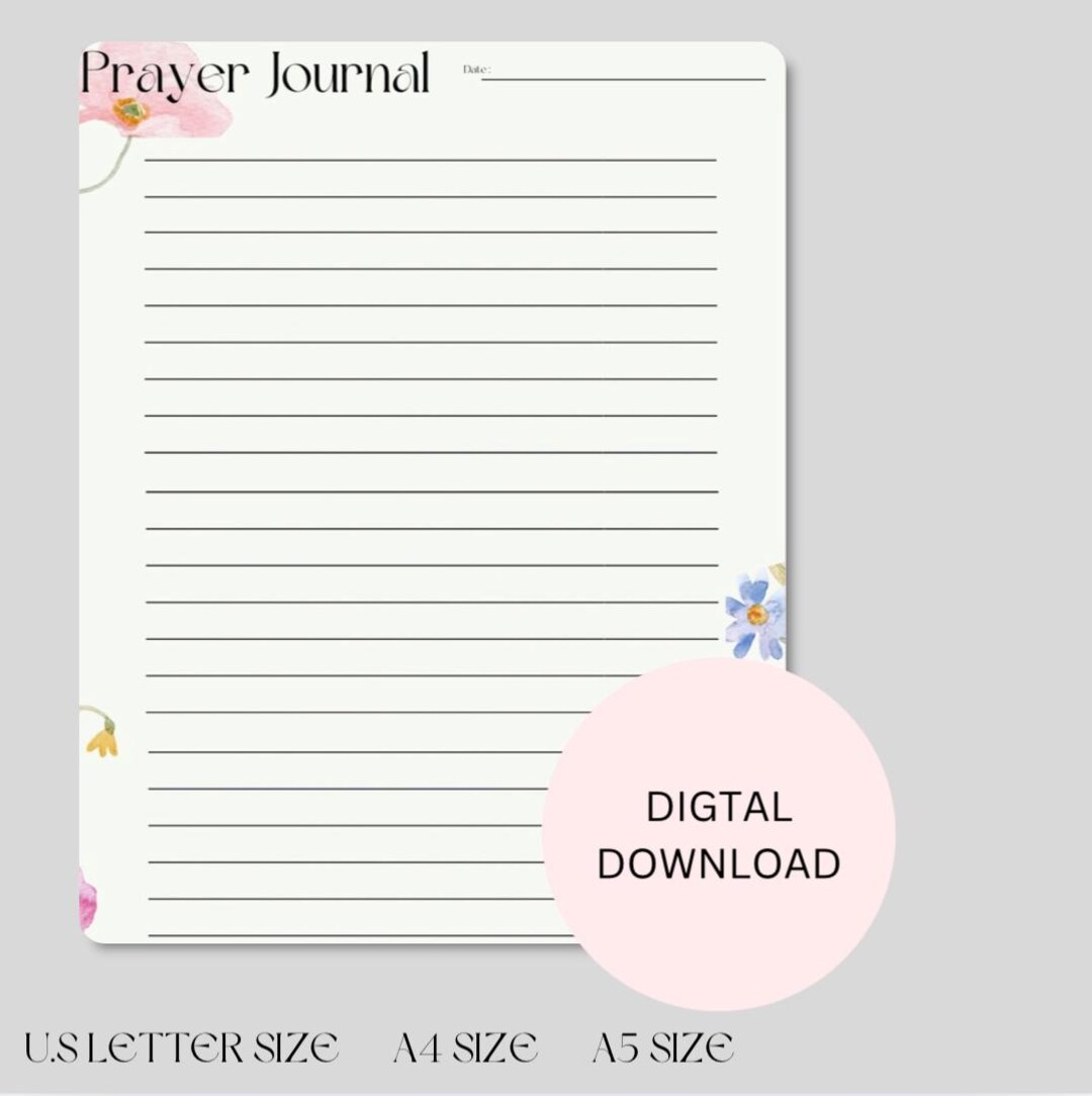 Prayer Journal Printable | Editable Christian Prayer Page | Faith ...