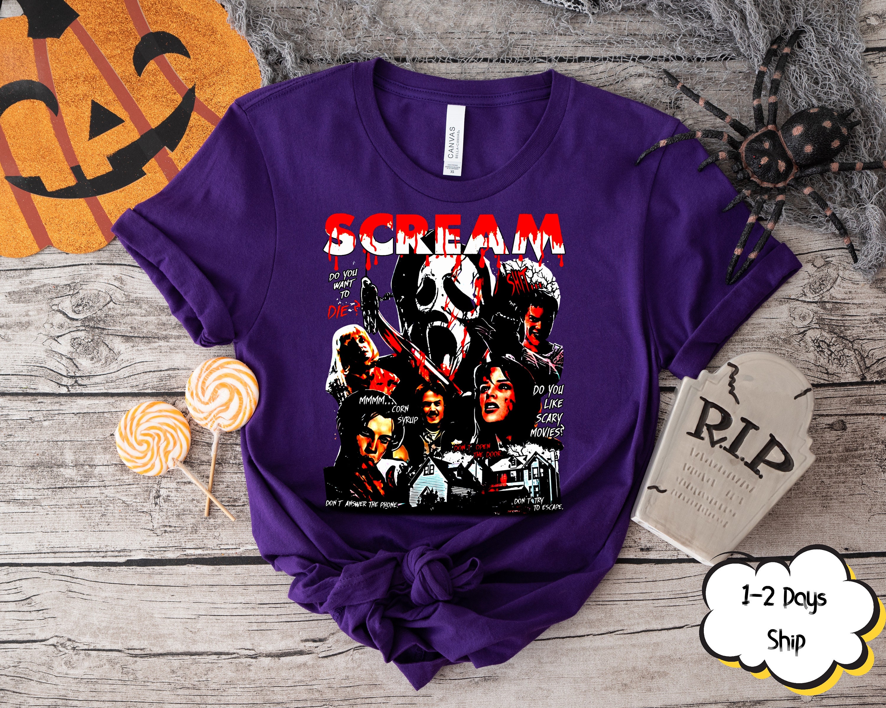 Retro 90s Scream Movie Shirt, Ghostface, Billy Loomis, Horror Movie Fan ...