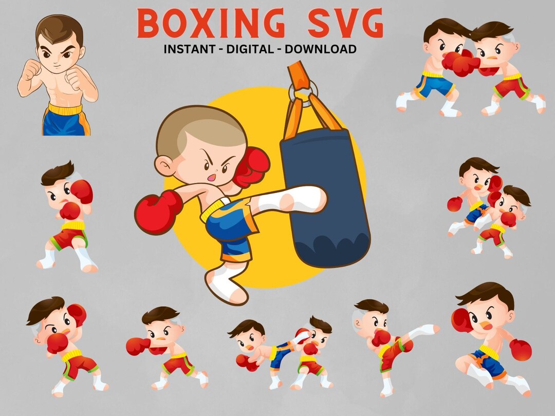 Set of 11, Boxing Svg, Boxing Clipart, Fighting Svg, Boxing Svg Bundle ...