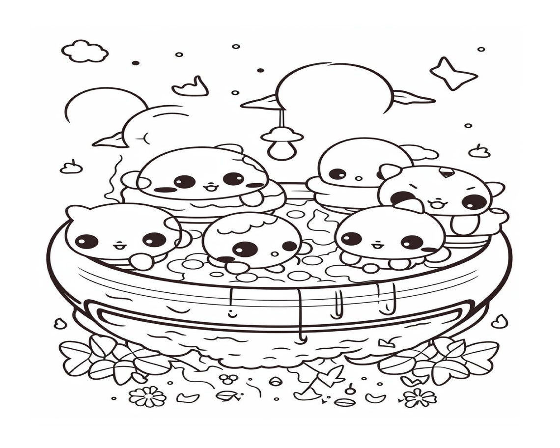 10 Colouring Pages, Kawai Colouring Book, Kawai Colouring, Colouring ...