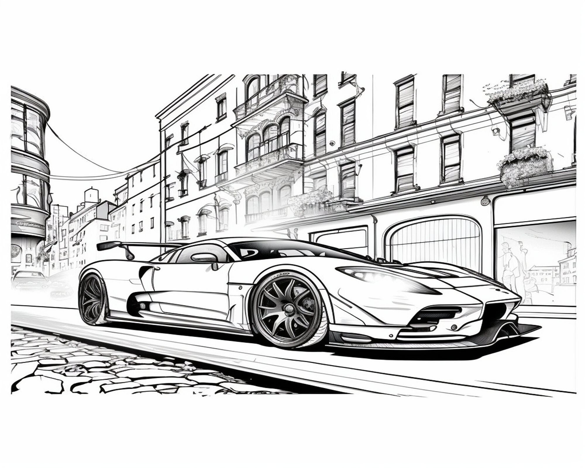 30 Colouring Pages, Car Colouring, Kids Art, Adult Colouring Book ...