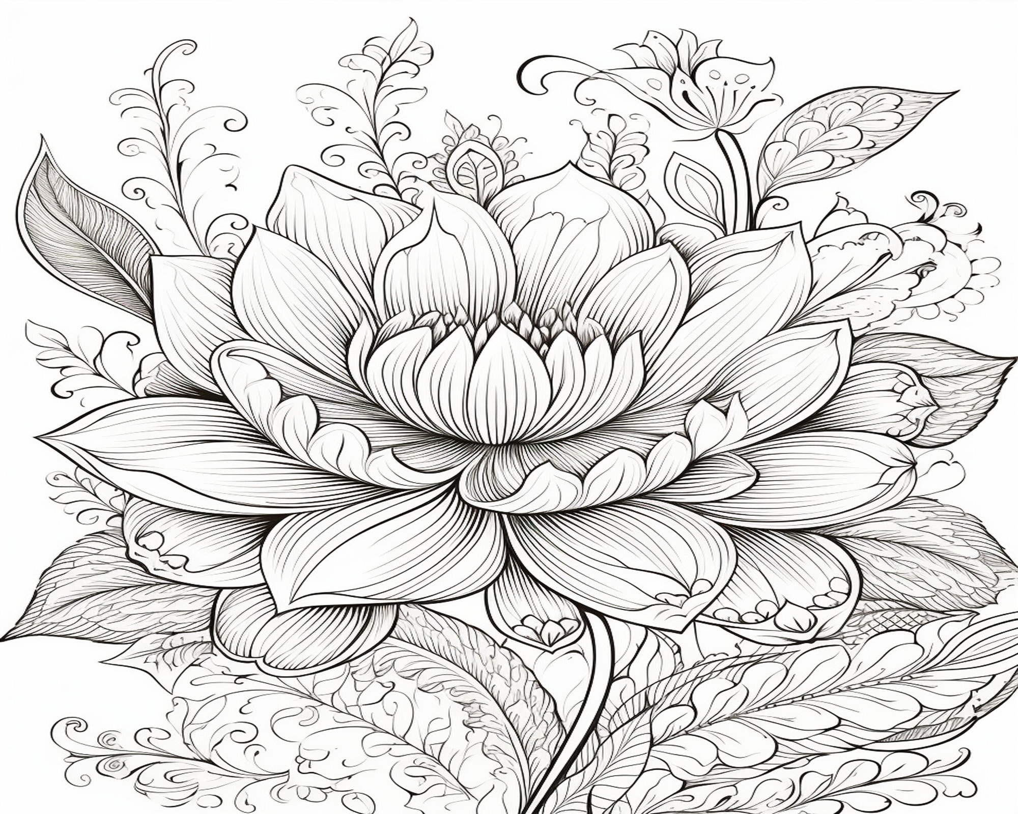 30 Colouring Pages, Flower Colouring Book, Floral Art, Botanical ...