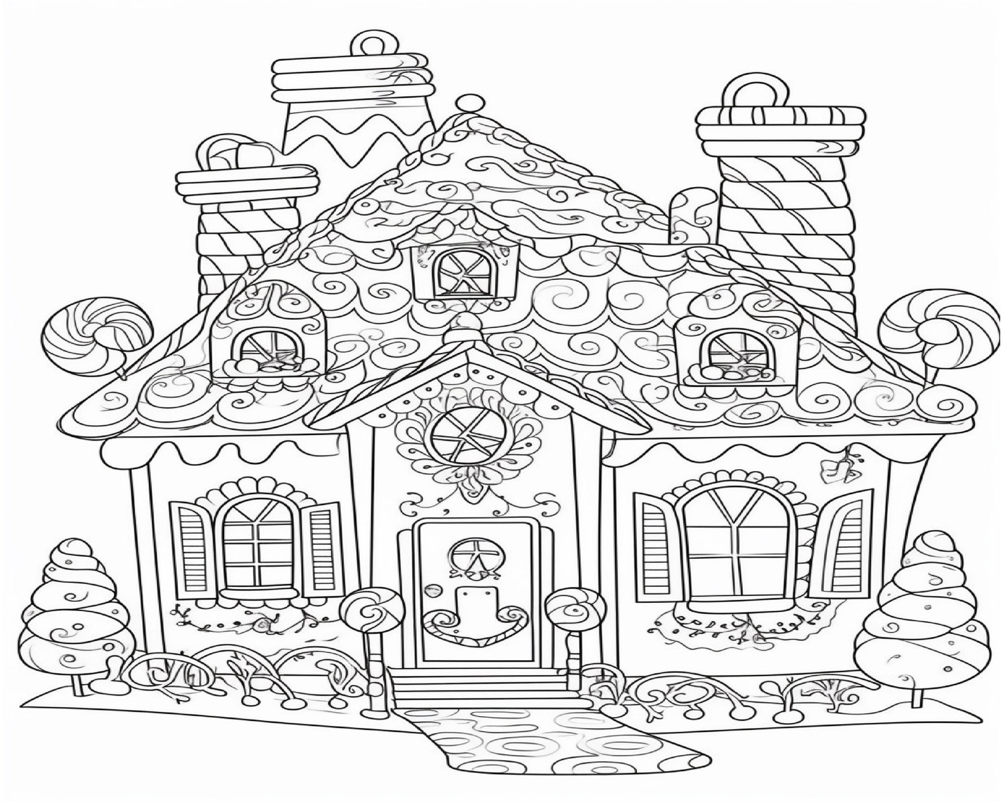 5 Colouring Pages, House Colouring Book, Printable Pages, Adult ...