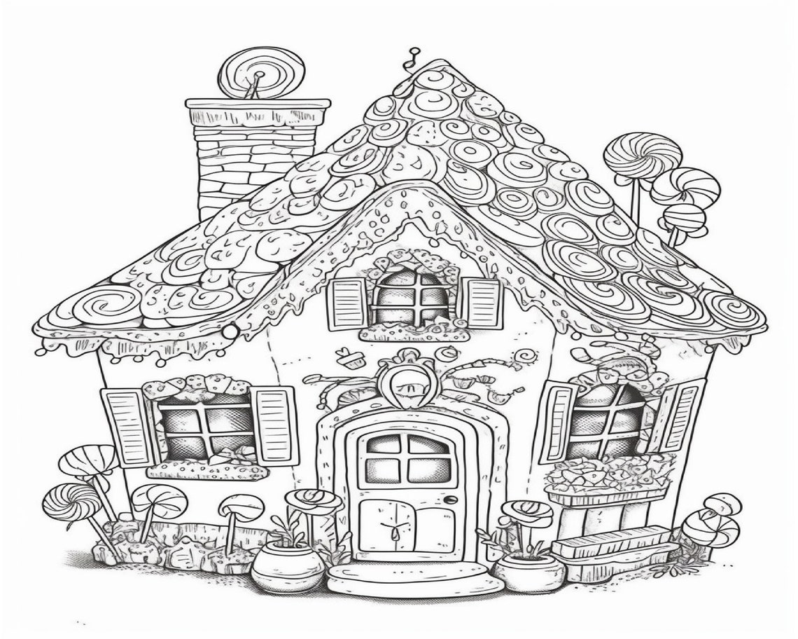 5 Colouring Pages, House Colouring Book, Printable Pages, Adult ...