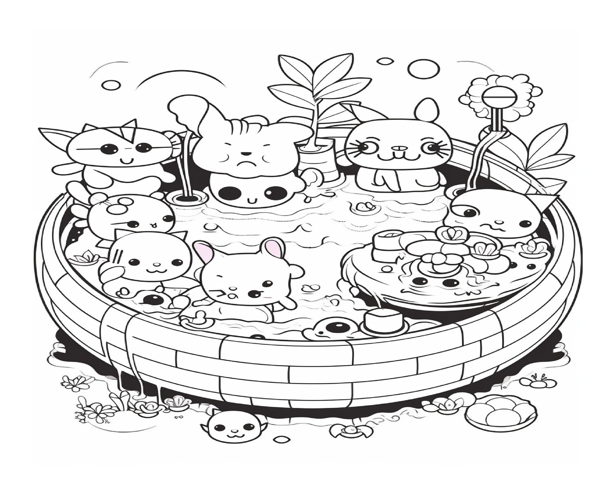 40 Colouring Pages, Kawai Colouring Book, Kawai Colouring, Printable ...