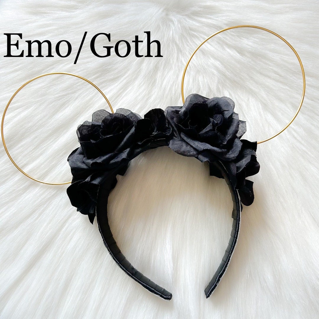 Emo / Goth Floral Minnie Ears - Etsy