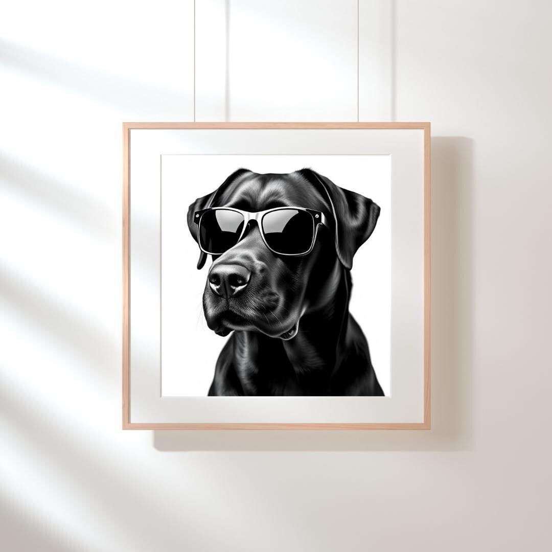Cool Labrador Retriever Wall Art – Stylish Dog With Sunglasses Poster ...
