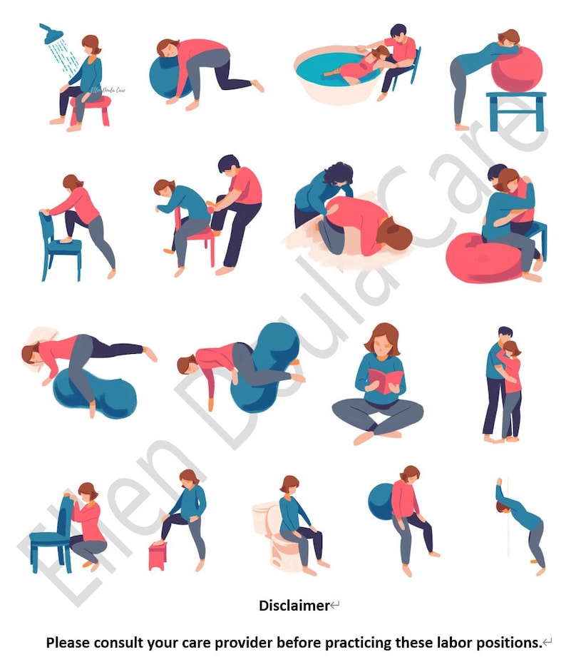 Labor Positions – Printable Single Page Handout – Childbirth Education ...