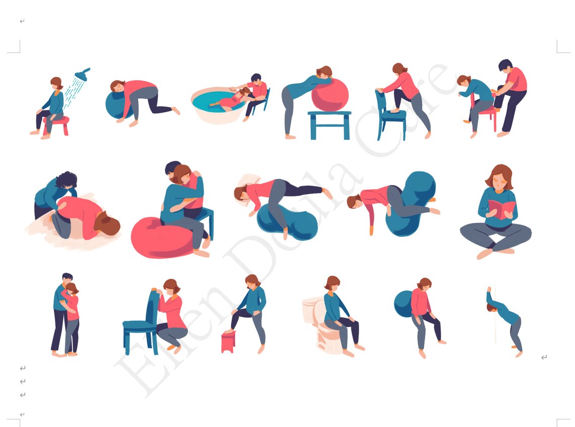 Labor Positions Printable Single Page Handout Childbirth - Etsy