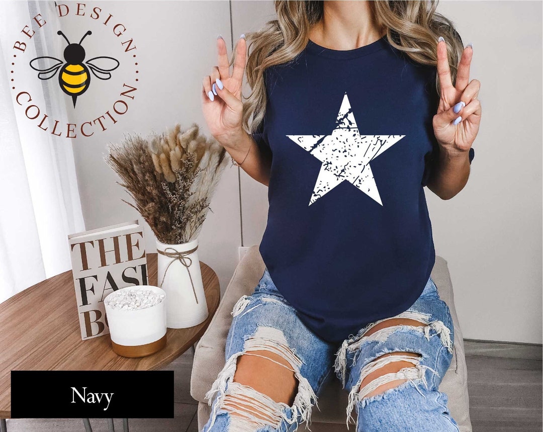 Distressed Star Shirt Black Star Tshirt White Star T Shirt Big Star T ...
