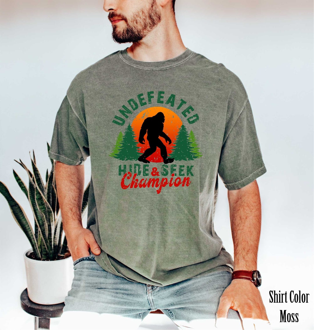 Comfort Colors Hide and Seek Champion Shirt Funny Bigfoot Sasquatch Tee ...