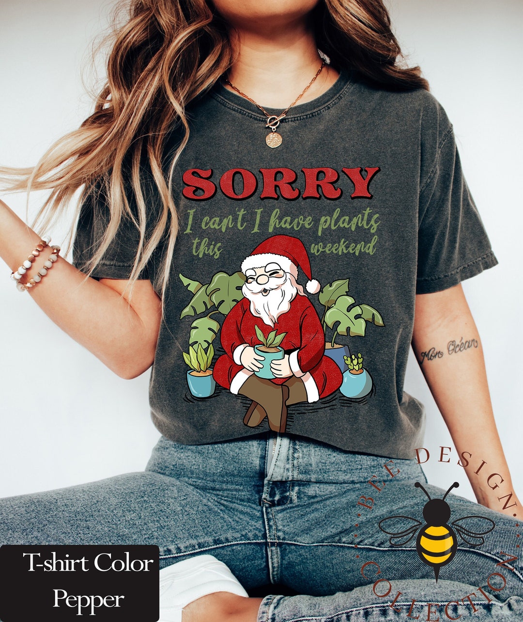 Santa Plants Shirt Plant Lover Graphic Tee Comfort Colors T Shirt ...