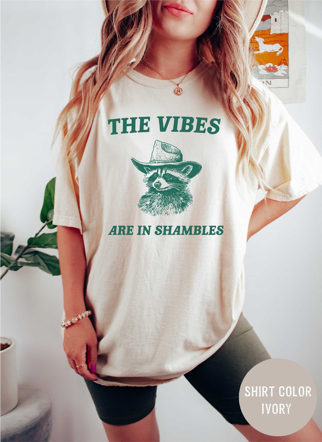 The Vibes Are in Shambles Funny Meme Racoon - Unisex Shirt - Etsy
