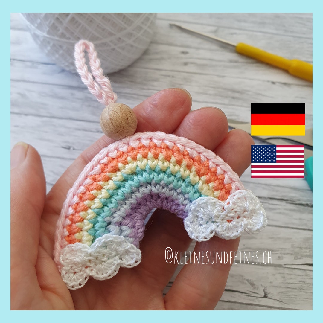 Häkelanleitung kleiner Regenbogen deutsch - Etsy