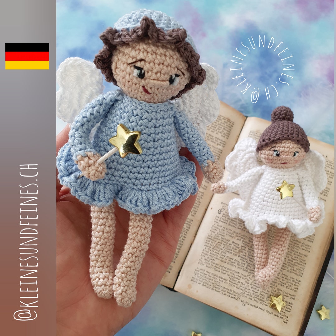 Crochet Pattern Angel lina and Luca german Guardian Angel Amigurumi ...