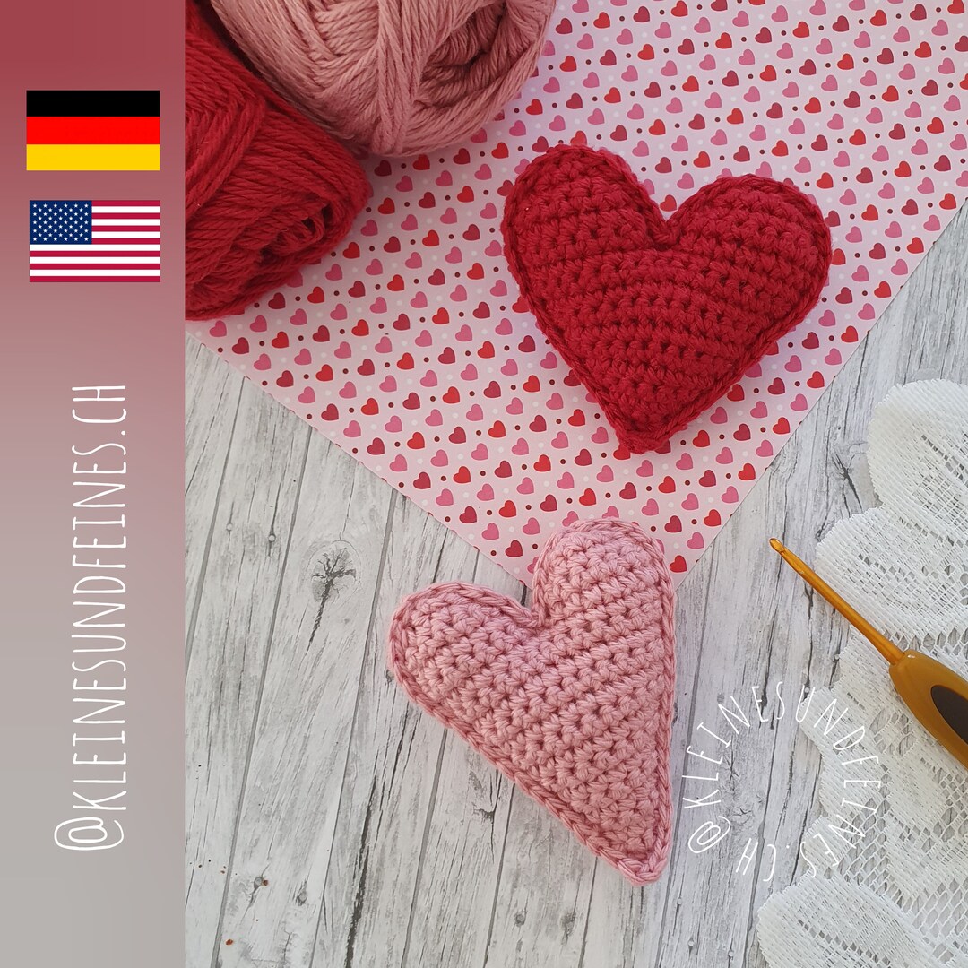 Crochet Pattern Simple HEARTS german/ Crochet Pattern Simple HEARTS ...