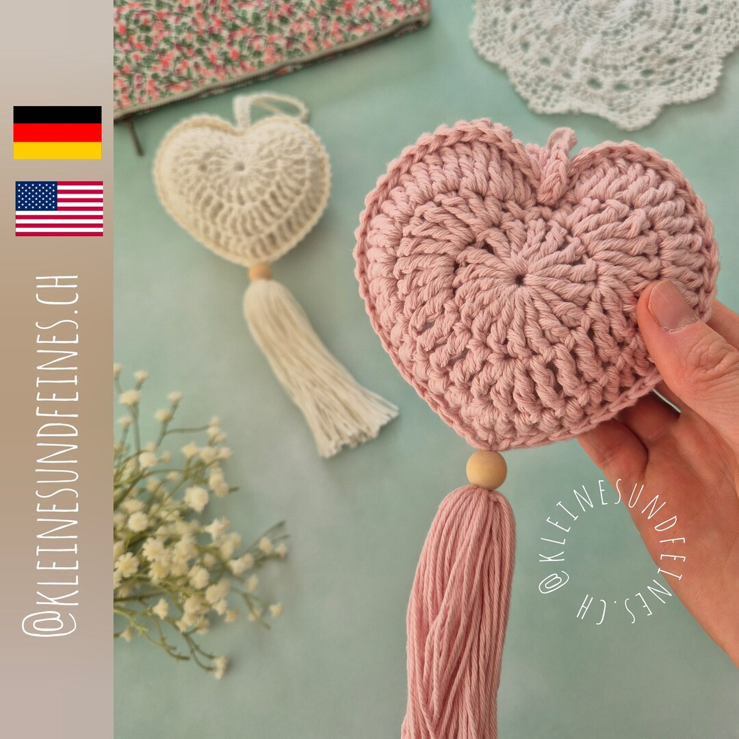 Crochet Pattern boho Hearts DEU Crochet Pattern boho Hearts ENG Crochet ...
