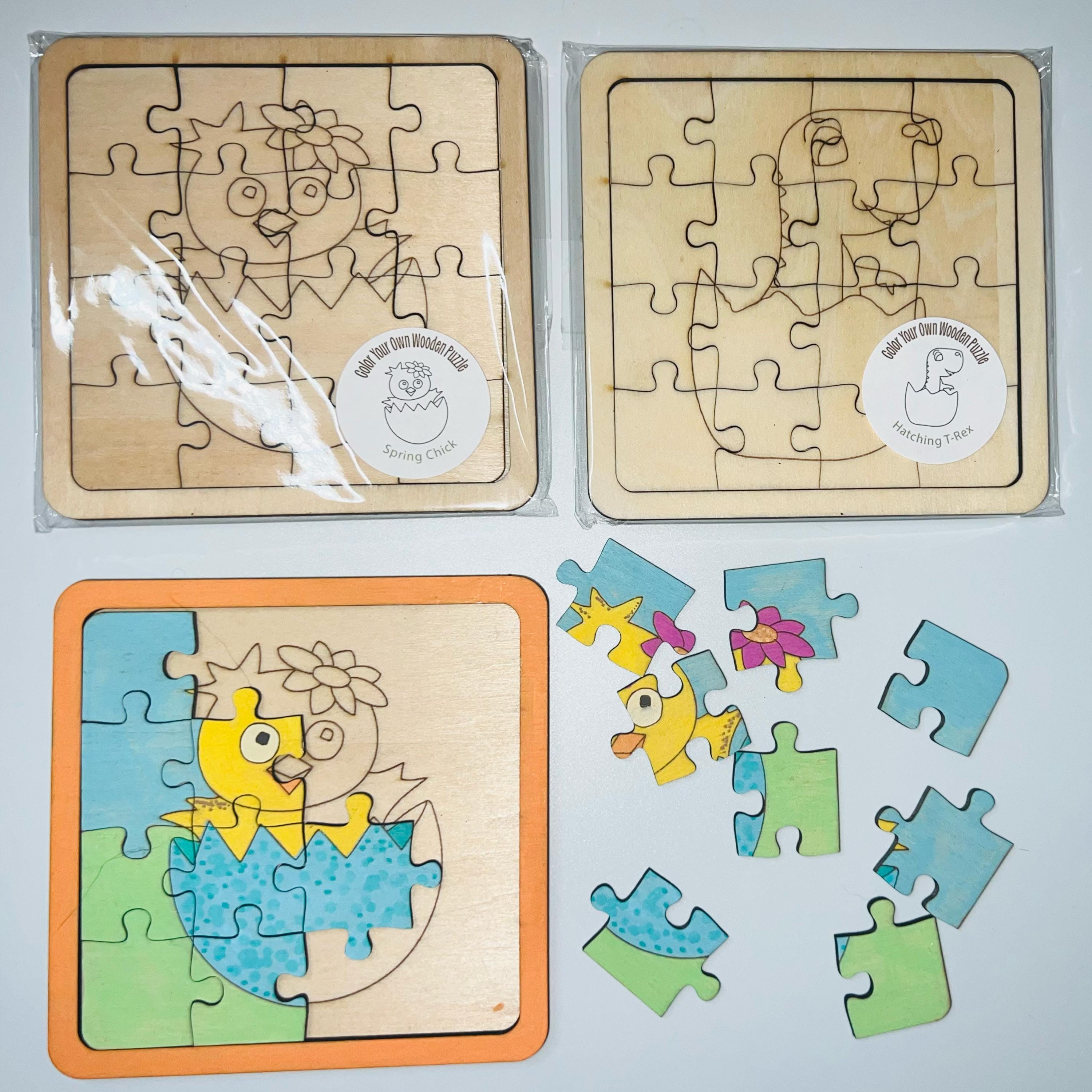 Color Your Own Wooden Puzzle – 2-layer Hand-drawn Designs - Etsy