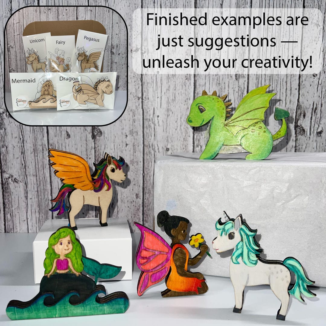 Mythical Creatures - DIY Color Kits (color, Glue, Enjoy!) - Etsy