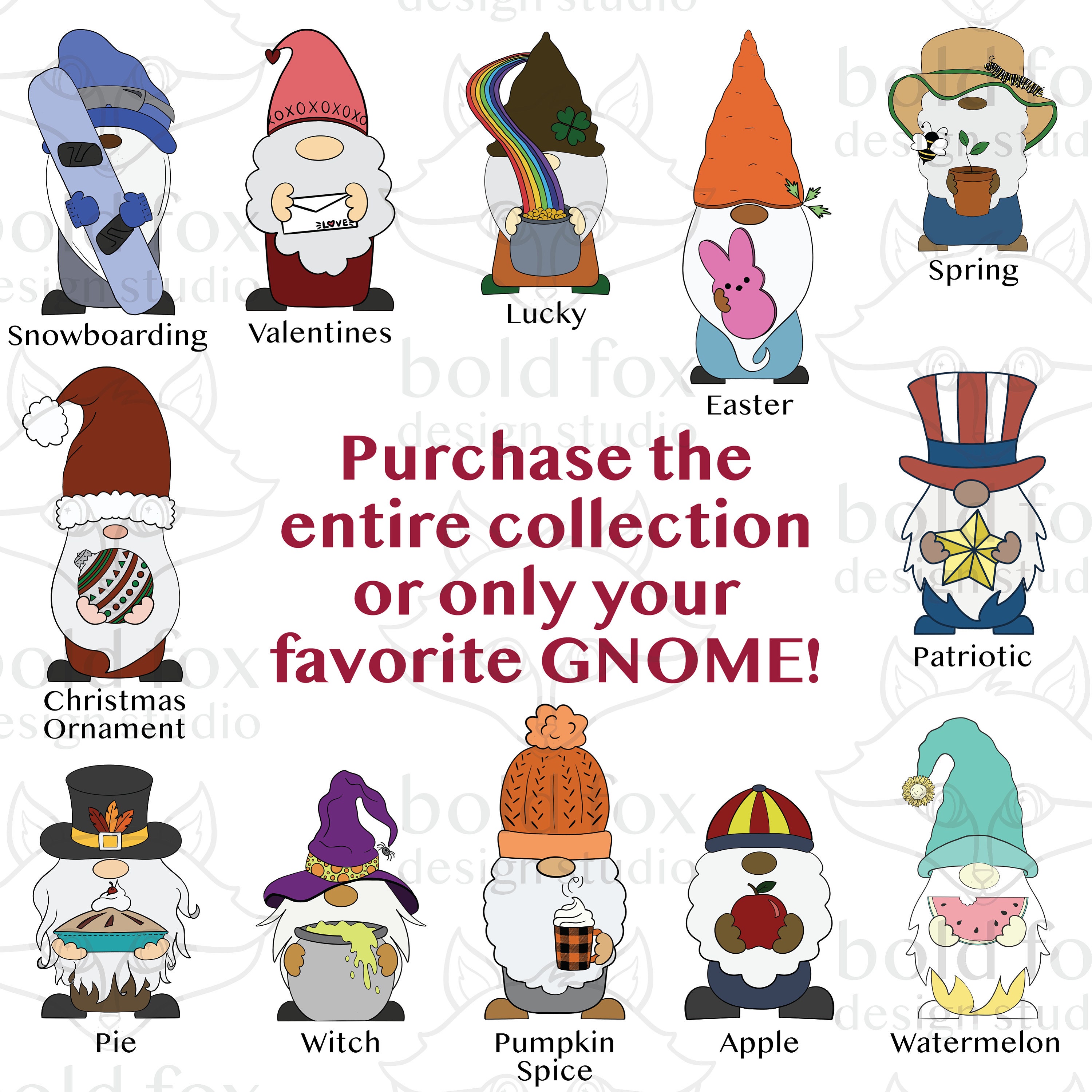Seasonal Gnome Sticker Set - A Design for Each Month - Etsy