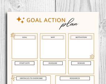 Goals Action Plan Sheet - Etsy