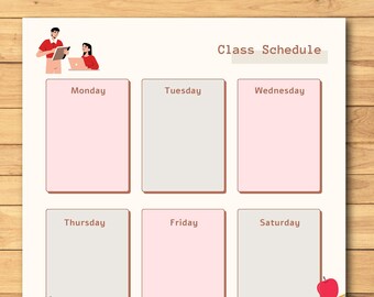 School Timetable for Kids Printable Download, School Schedule, School ...