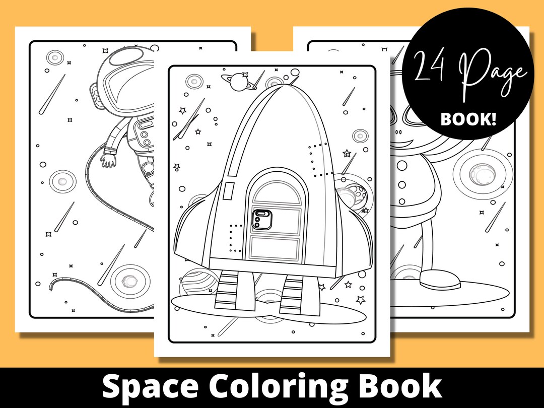 Space Coloring Book, Adult Coloring Book, Space Gifts, Custom Coloring ...