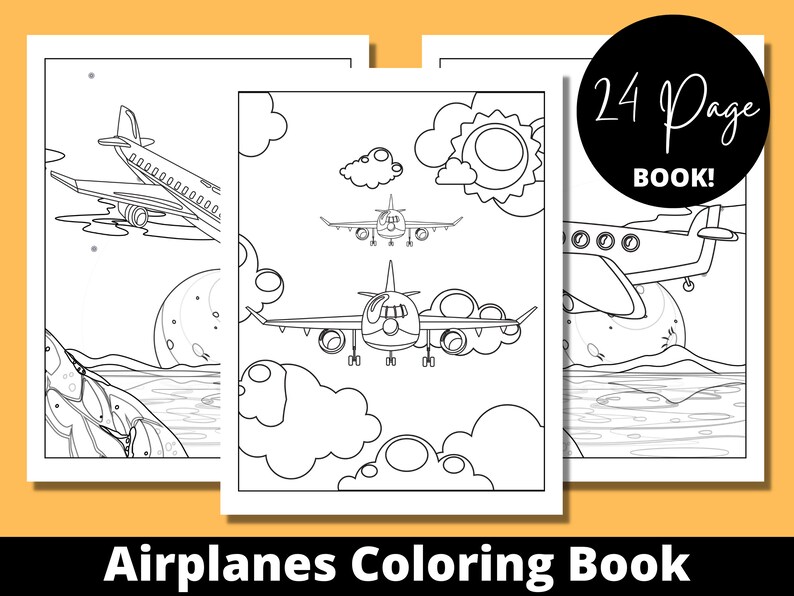 Airplanes Coloring Book Adult Coloring Book Airplanes Gifts - Etsy