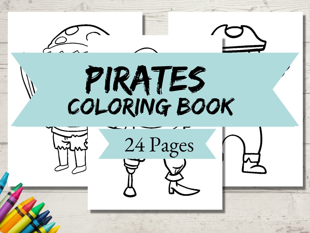 Pirates Coloring Book, Adult Coloring Book, Pirates Gifts, Custom ...