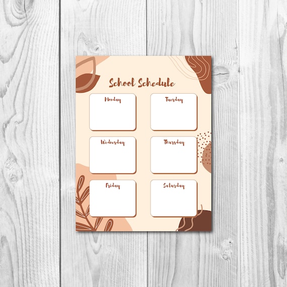 School Schedule Free Planner Digital Printable - Etsy