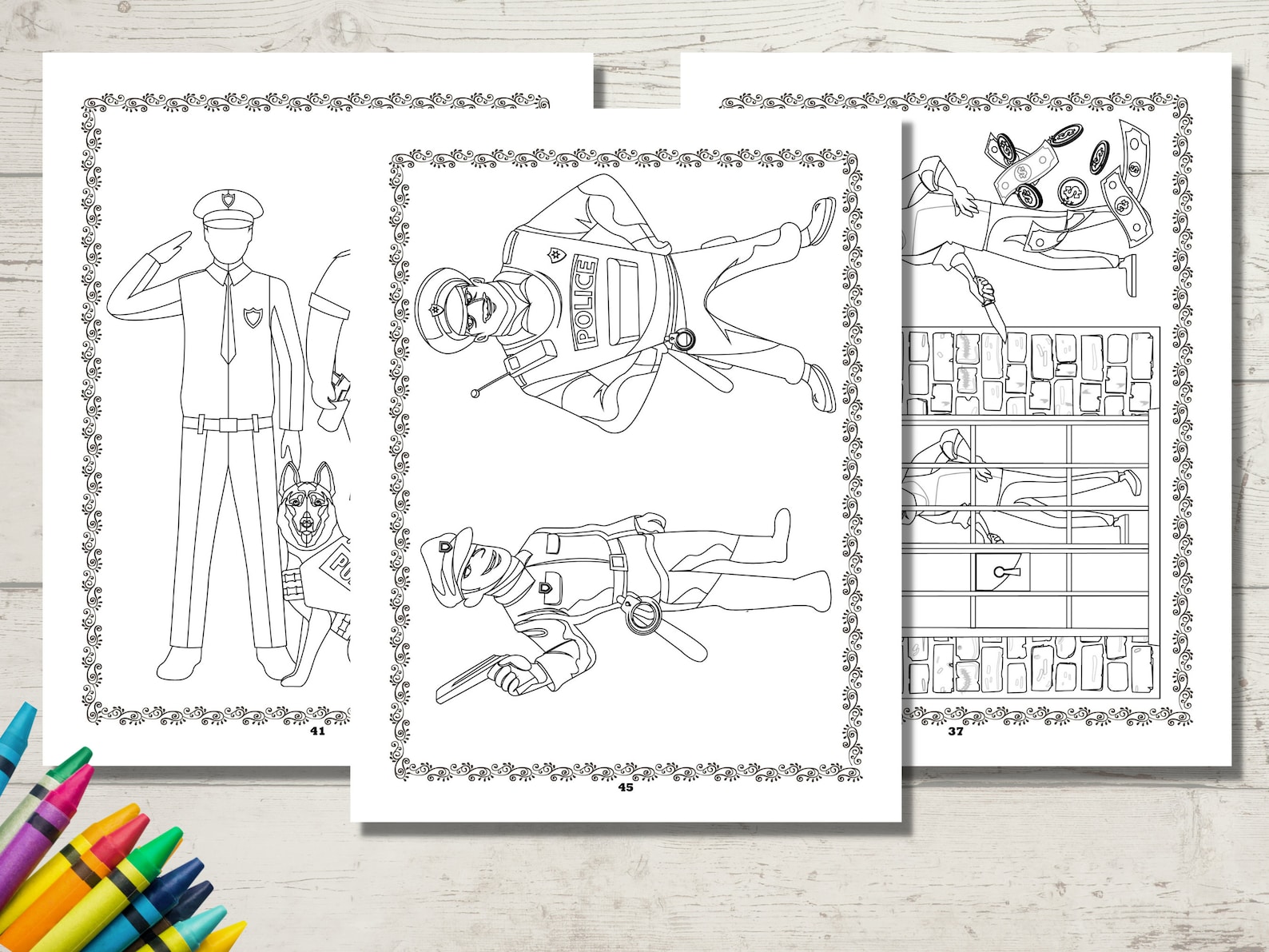 Police Coloring Book, Adult Coloring Book, Police Gifts, Custom ...